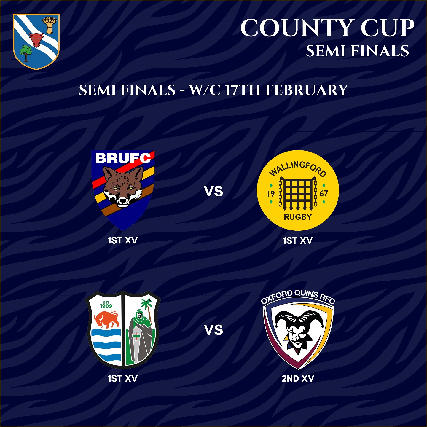 County Cup and Shield Draw | Semi Finals | Oxfordshire RFU